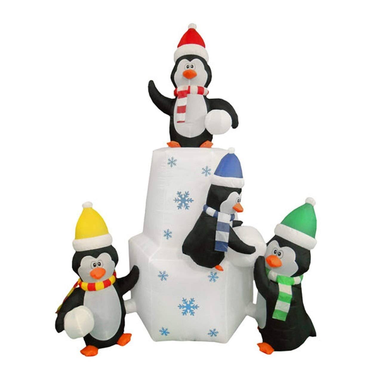Electricart 8 Foot Penguins on Iceberg LED Christmas Inflatable ...